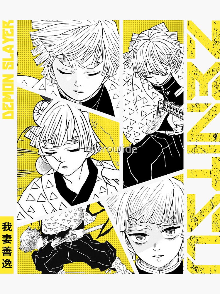 "Zenitsu Agatsuma Manga Panel" Sticker by Nivrowide | Redbubble