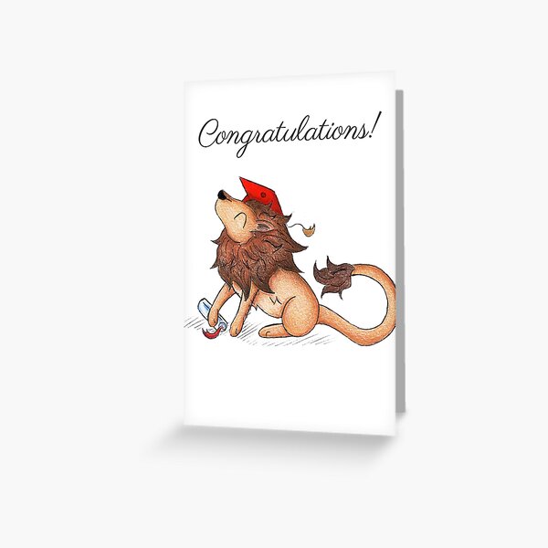 "Lion Grad" Greeting Card for Sale by KOKeefeArt | Redbubble