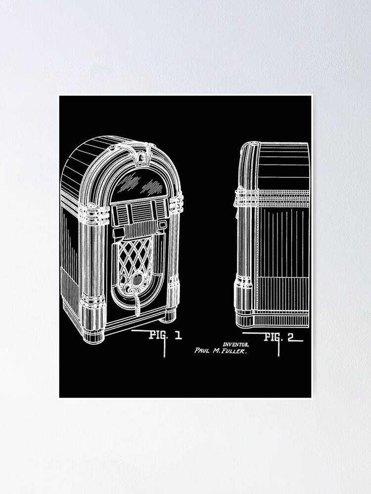 "1947 Iconic Jukebox Patent Baby Boomer 1950s Music " Poster for Sale ...
