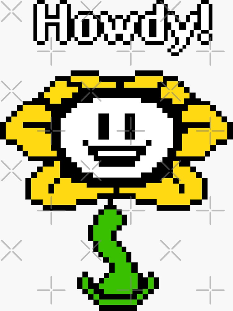 "Undertale / Flowey the Flower ("Howdy!")" Sticker for Sale by oxox ...