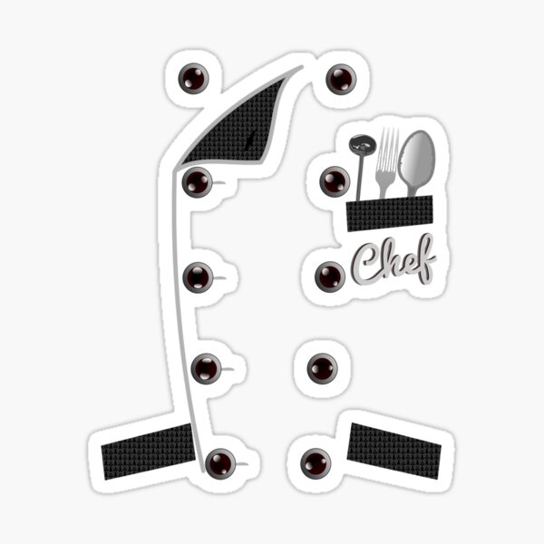 "Chef Uniform Jacket Faux Funny Cook " Sticker for Sale by ...