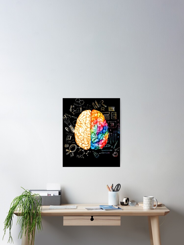 "Colorful Brain Science And Art Neuroscience Neurologist " Poster for ...