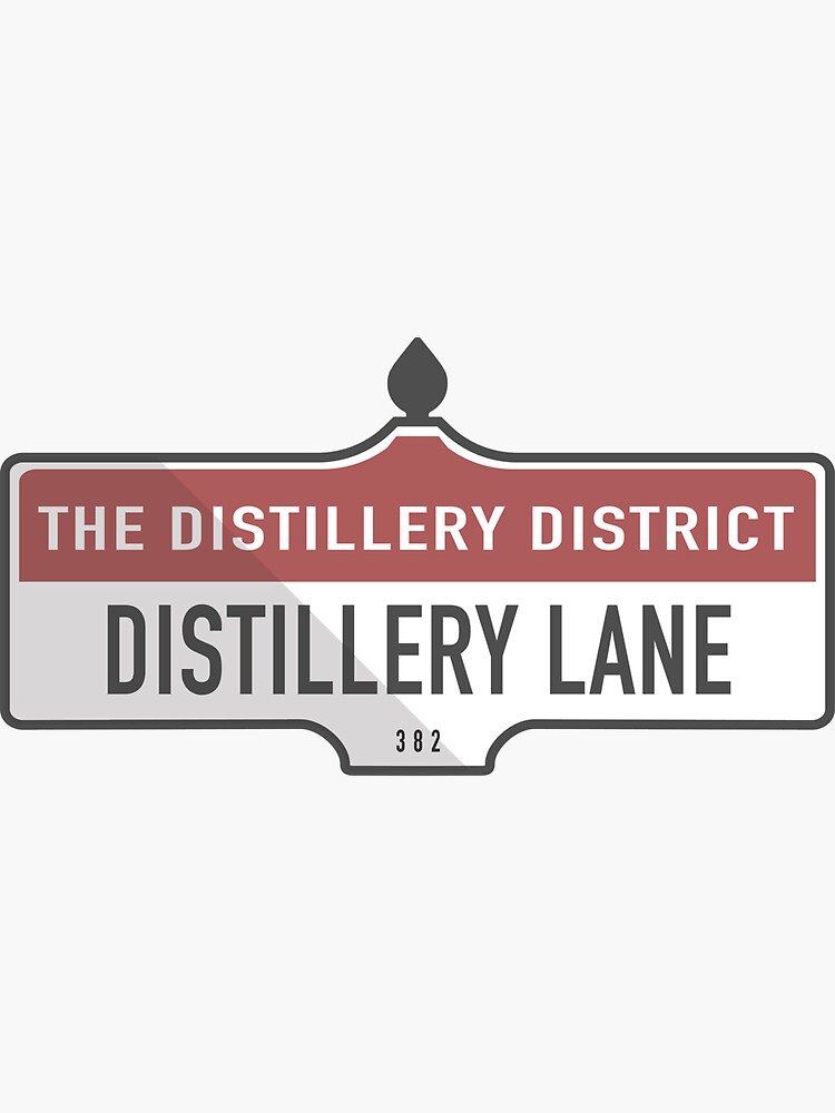 "Toronto - Distillery Lane Street Sign" Sticker by MaggieWD | Redbubble