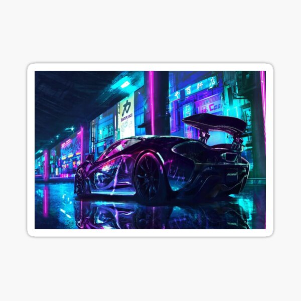 "Mclaren supercar neon" Sticker by nikolausnor | Redbubble