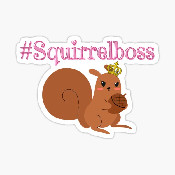"Cute Grumpy Squirrel Boss Girl Squirrel" Sticker for Sale by ...
