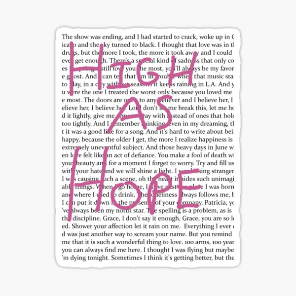 "High as Hope Pop " Sticker by SeenInMoviesZ | Redbubble