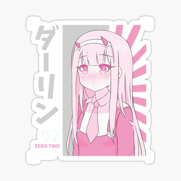 "Zero Two Kanji Kawii Mode Darling in the Franxx Anime Nods " Sticker ...