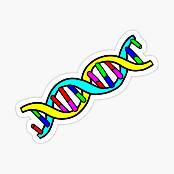 "DNA Double Helix Neon" Sticker by Anastasia-4-art | Redbubble
