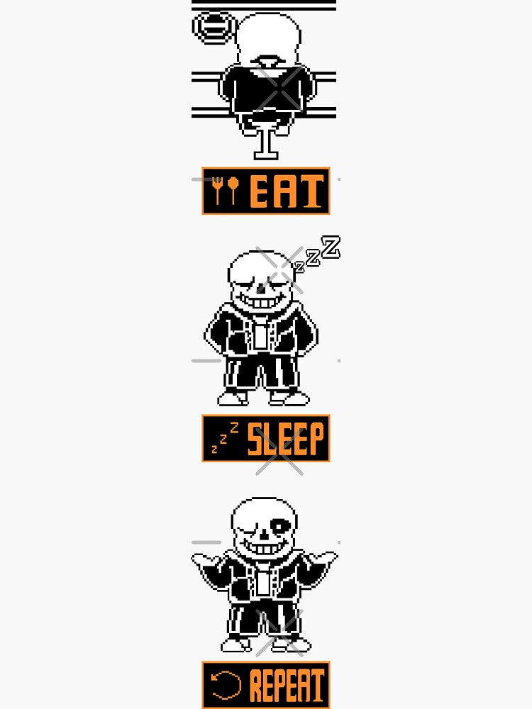 "Undertale / Sans (Eat, sleep, repeat) 2" Sticker for Sale by oxox ...