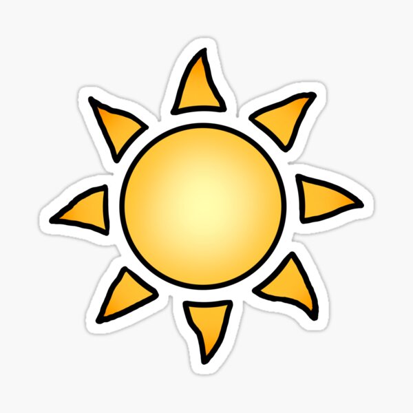 "Simple Yellow Sun Sticker" Sticker by SendSunshineCa | Redbubble