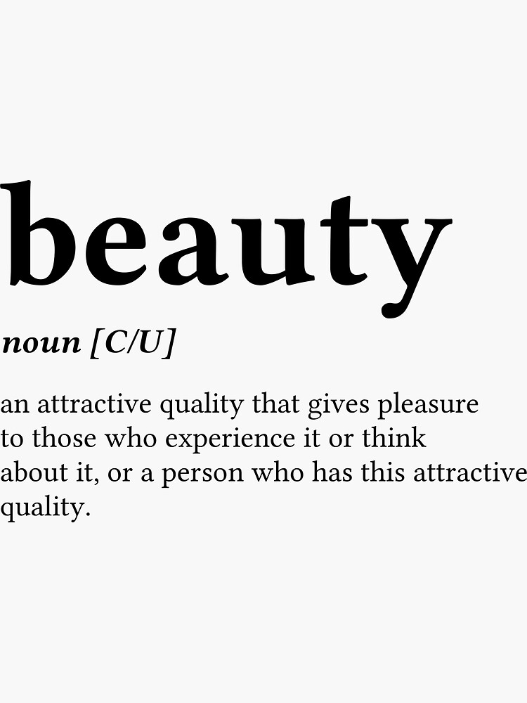 "Beauty Word Definition - Left Black Text" Sticker for Sale by ...