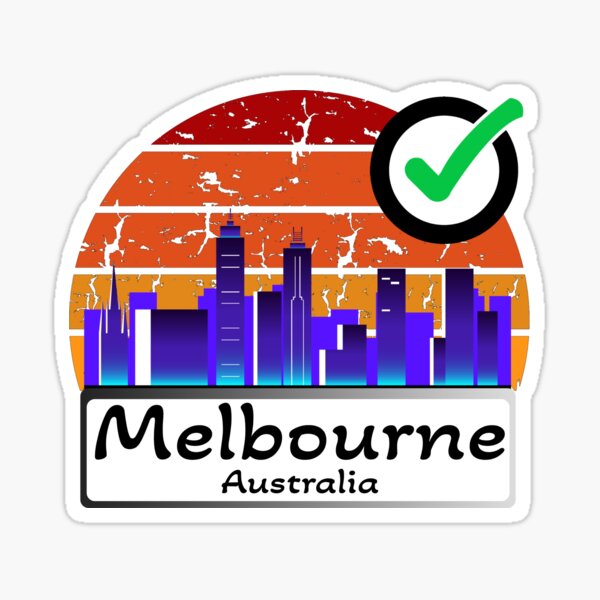 "Melbourne - australia Skyline vintage color" Sticker by WhereIsTravis ...