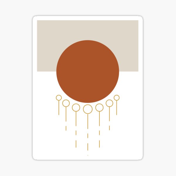 "Boho Neutral Circle Art Print" Sticker by evergreenlymade | Redbubble