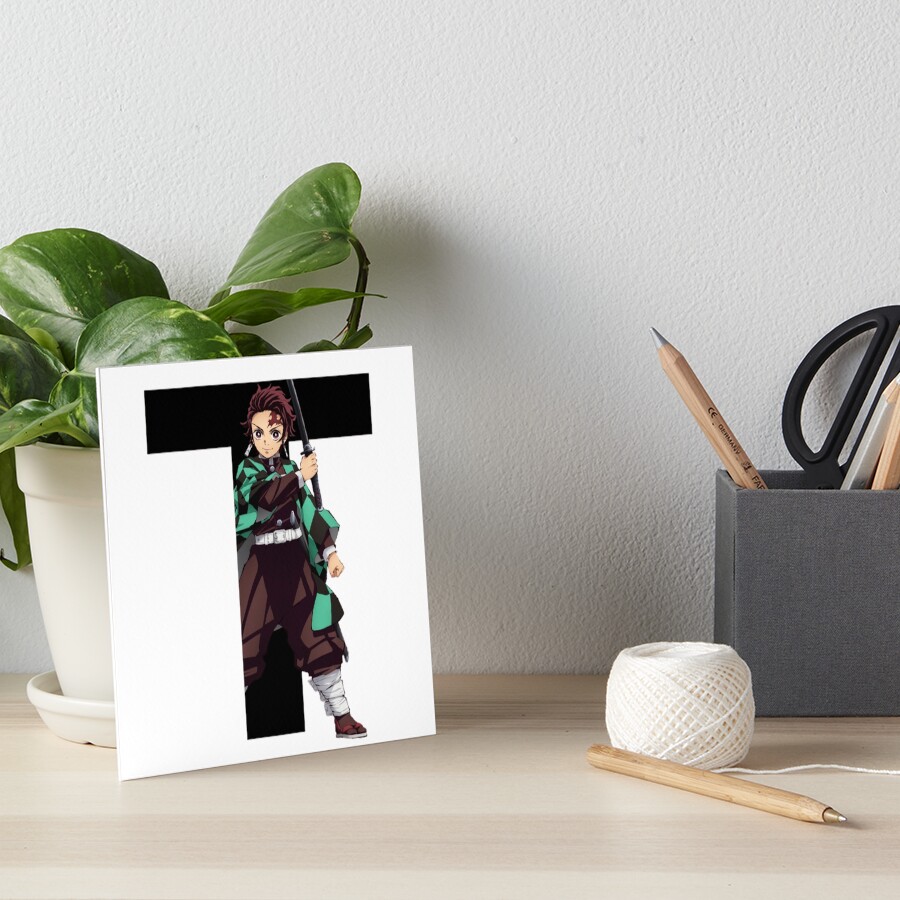 "Demon Slayer Letter T Tanjiro Sticker" Art Board Print by jess1403x ...