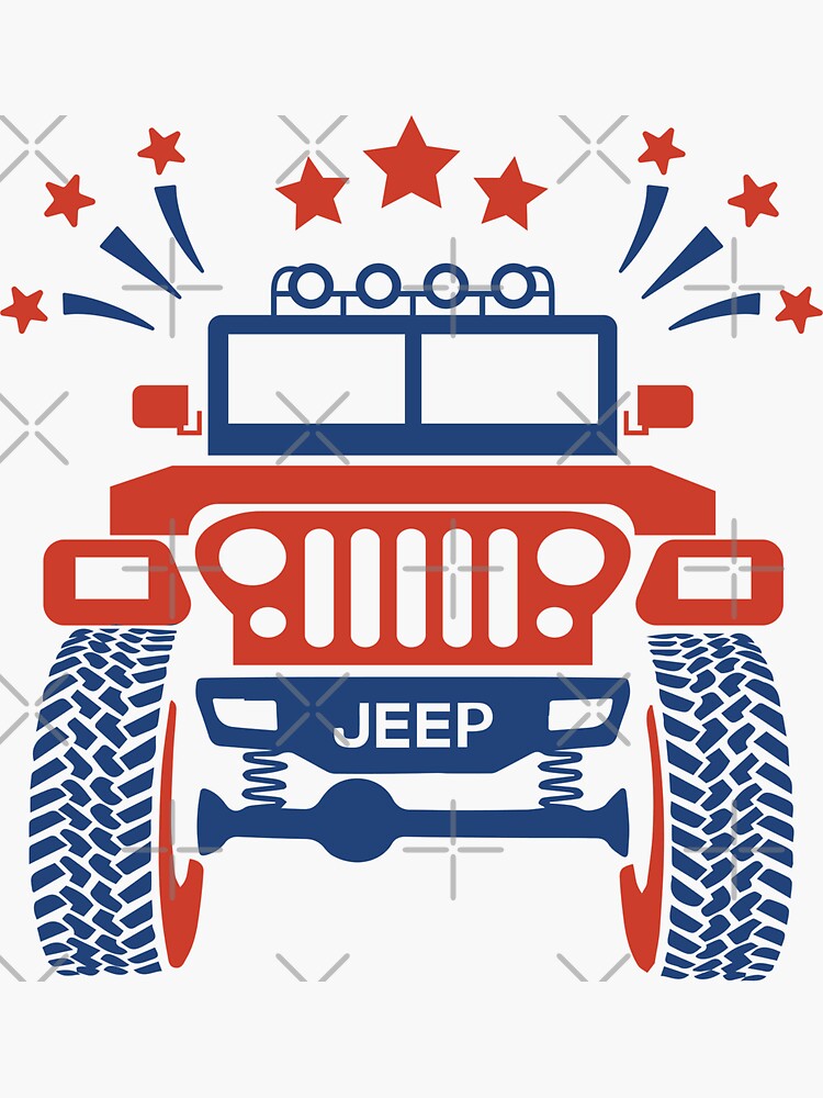 "happy 4th of july jeep | american jeep " Sticker by Autoscoot | Redbubble