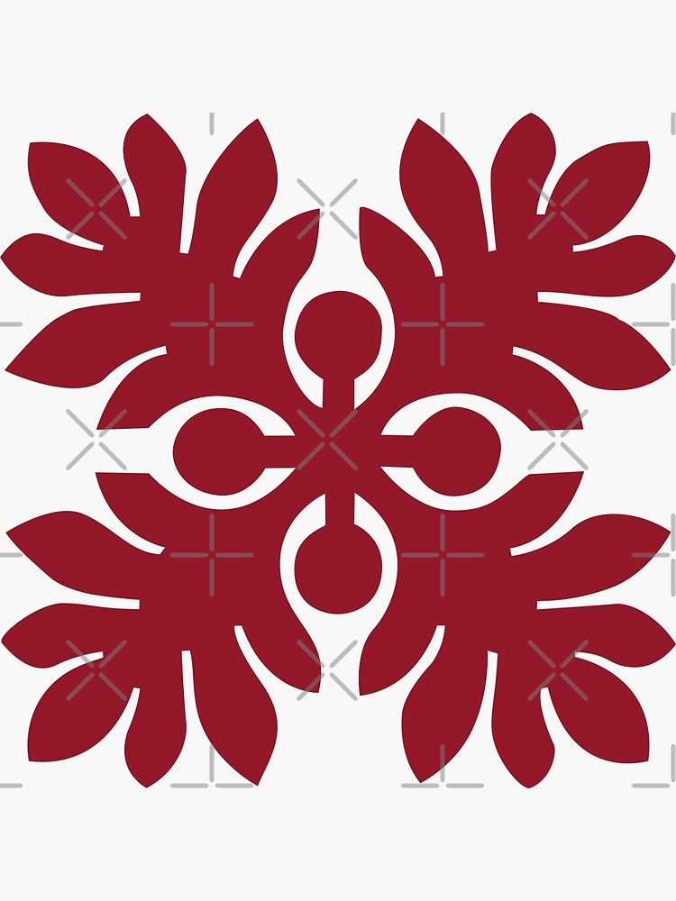 "Hawaiian Ulu Quilt Design" Sticker by FanWearHawaii | Redbubble