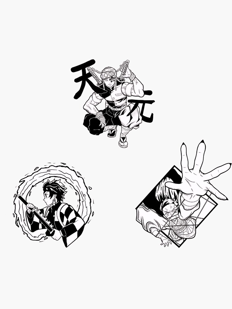 "Demon Slayer Pack - Tattoo ideas" Sticker by IrmaaArtist | Redbubble