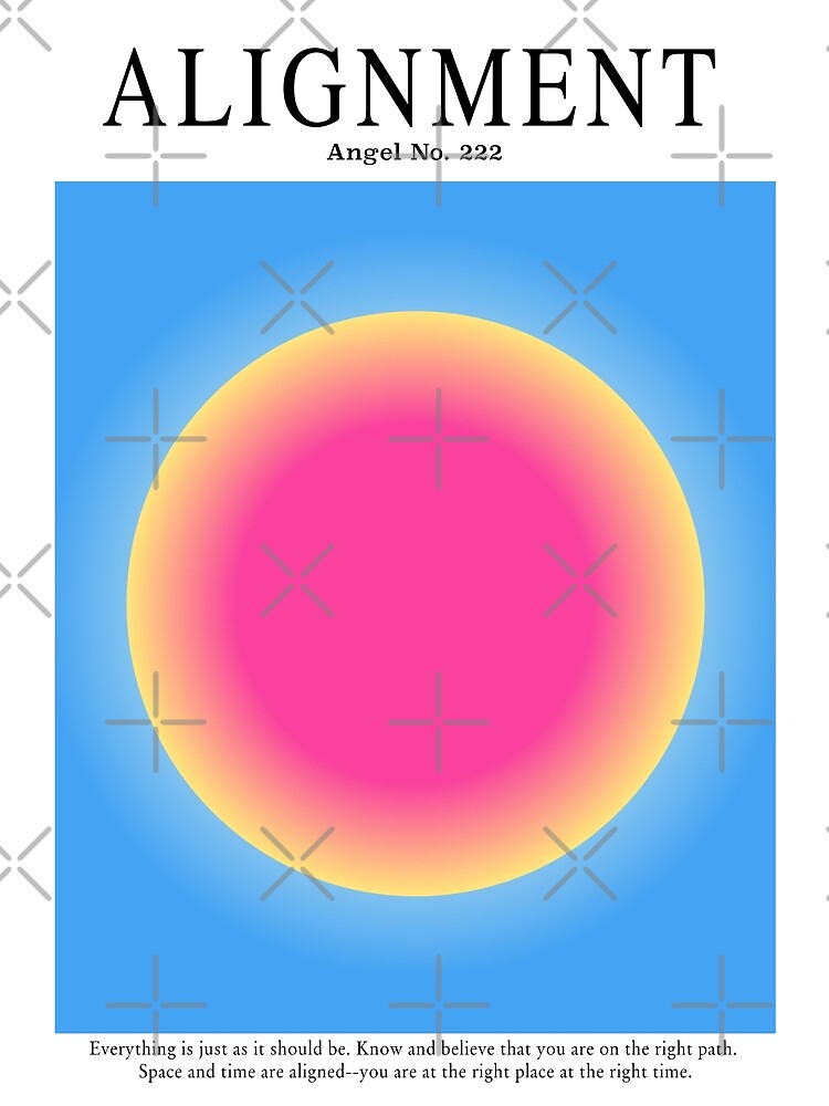 "Gradient Angel Numbers: Angel Number 222 - Alignment" Poster for Sale ...