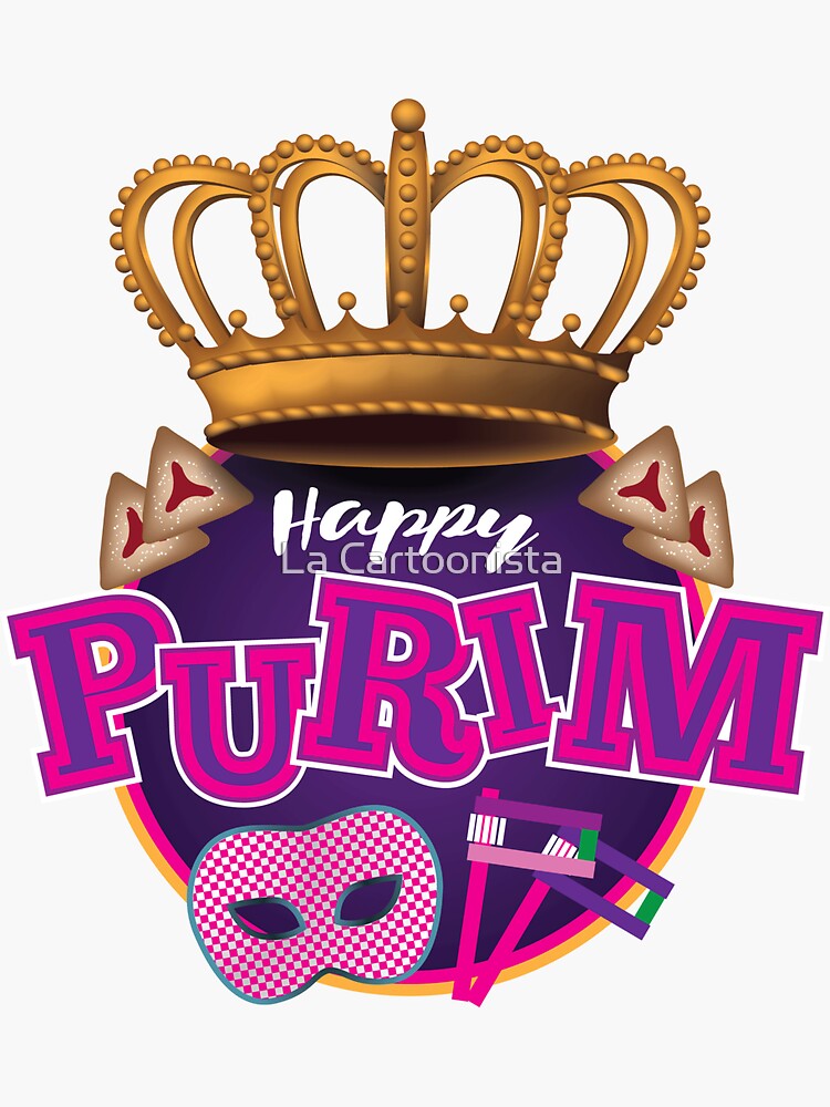 "Happy Purim logo icon badge design." Sticker for Sale by shelma1 ...