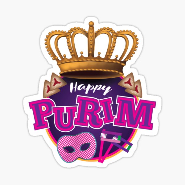 "Happy Purim logo icon badge design." Sticker for Sale by shelma1 ...