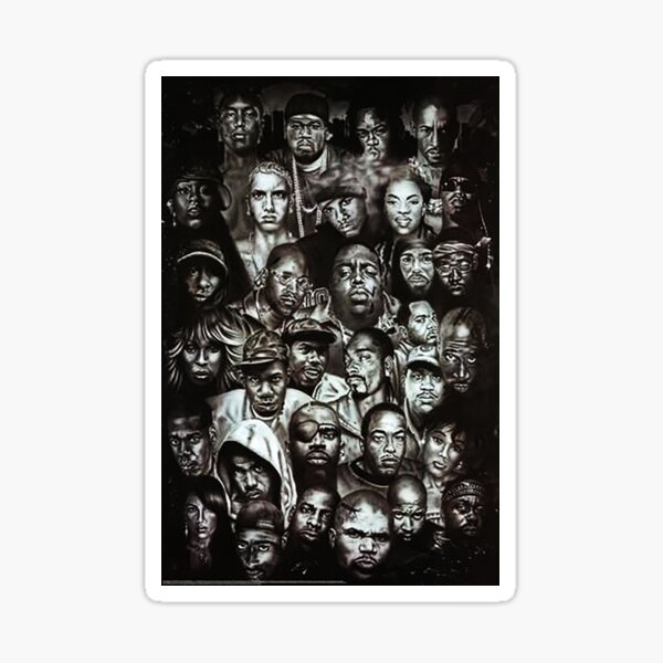 "Rap Gods Poster - Legends Collage" Sticker by Heatherhunt587 | Redbubble
