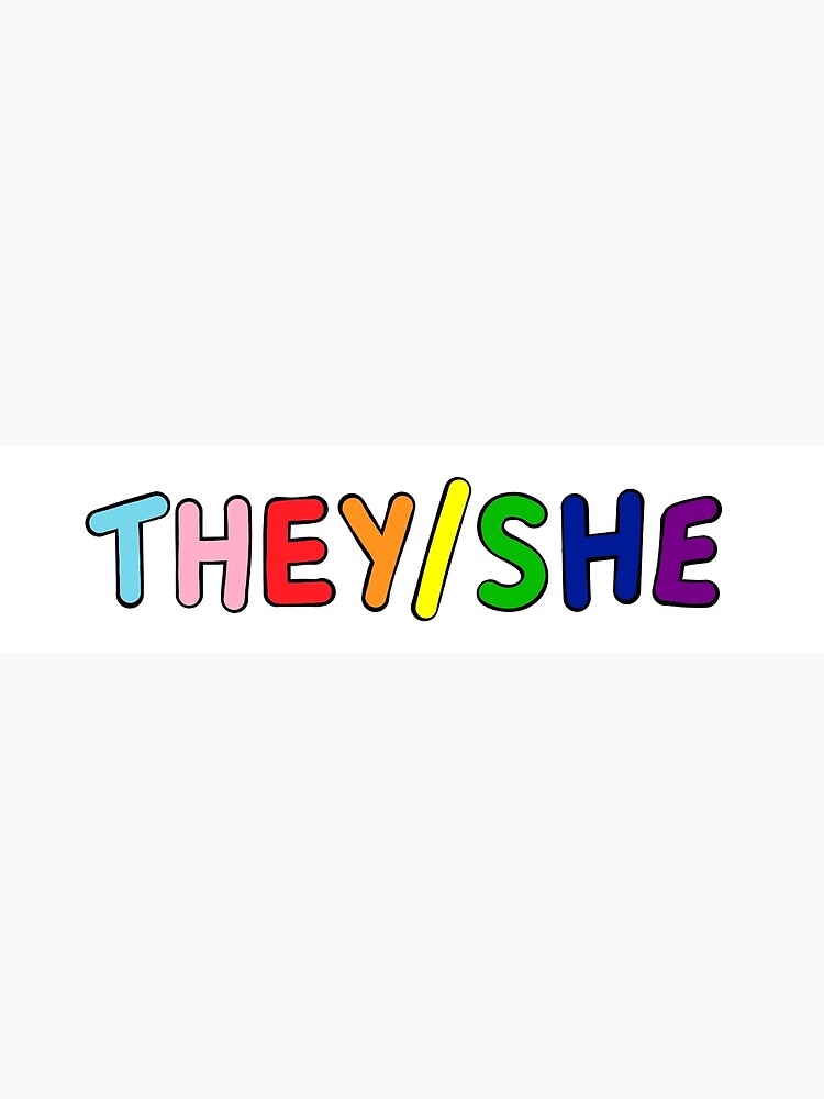 "they/she pronouns pride flag" Art Print for Sale by jamiepsdesigns ...