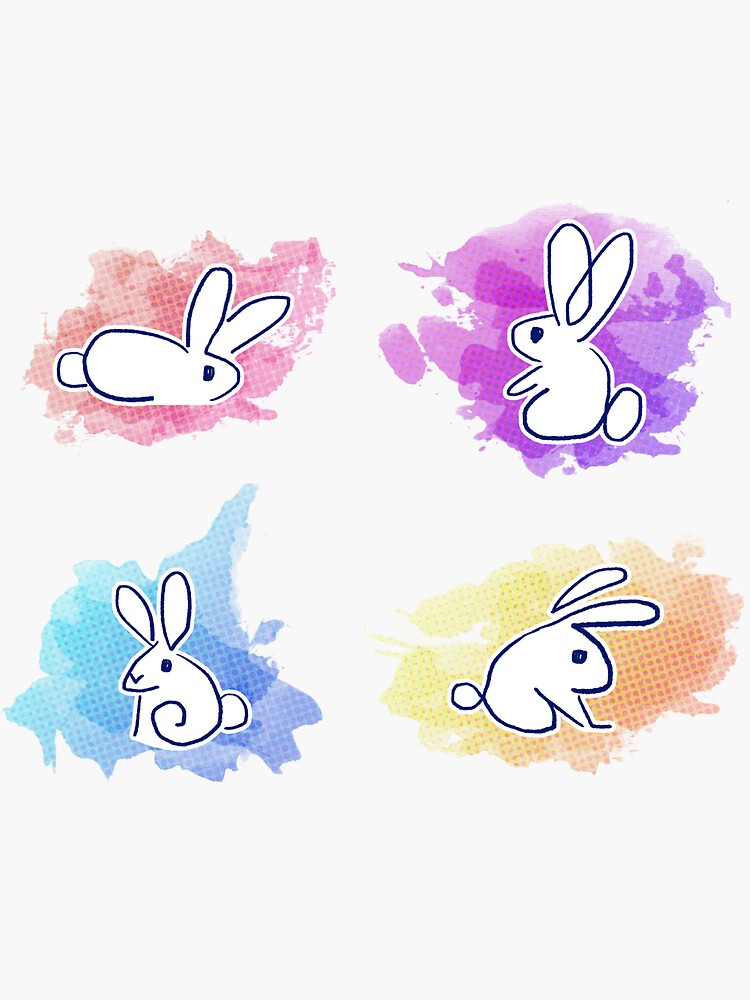 "Bunnies" Sticker by amandartwork | Redbubble