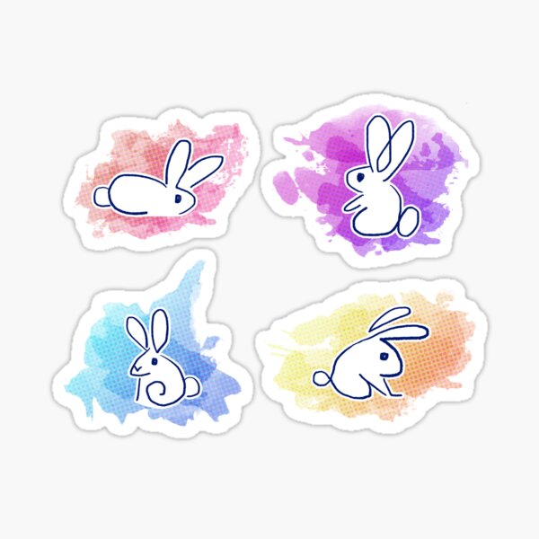 "Bunnies" Sticker by amandartwork | Redbubble