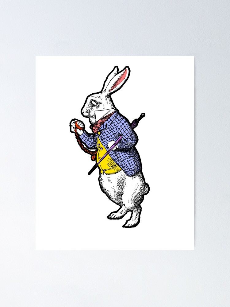 "The White Rabbit with Pocket Watch from Alice in Wonderland colorized ...