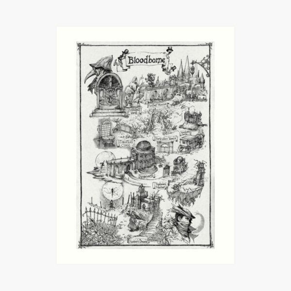 "Map of Bloodborne" Art Print for Sale by bechtelardelpha | Redbubble