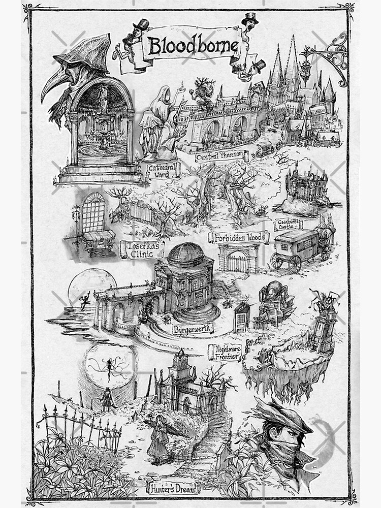 "Map of Bloodborne" Art Print for Sale by bechtelardelpha | Redbubble