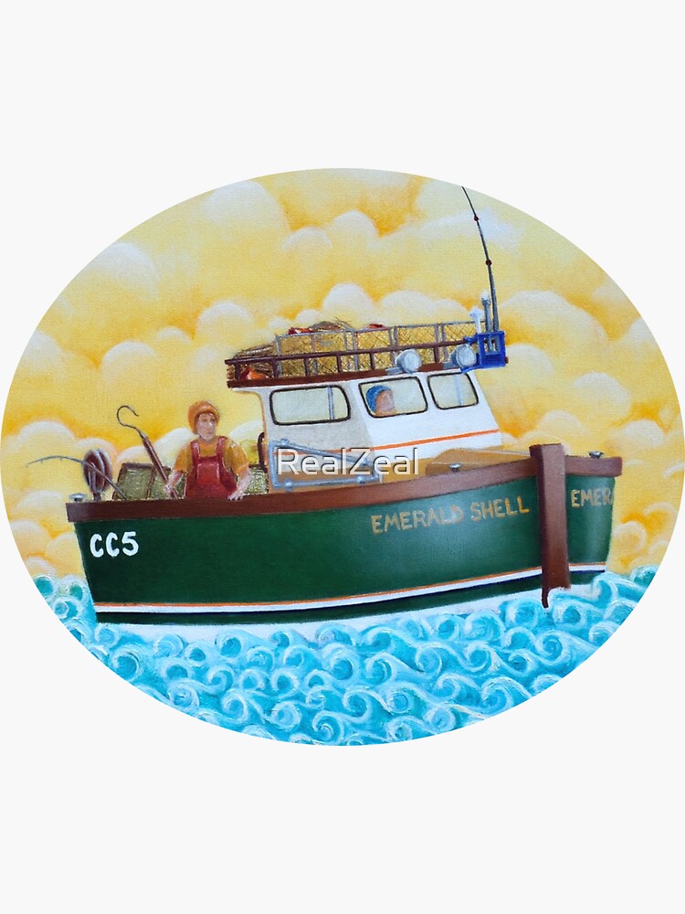 "Emerald Shell" Sticker by RealZeal | Redbubble