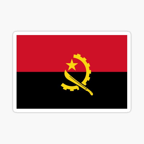 "The national flag of Angola" Sticker for Sale by Javaland | Redbubble