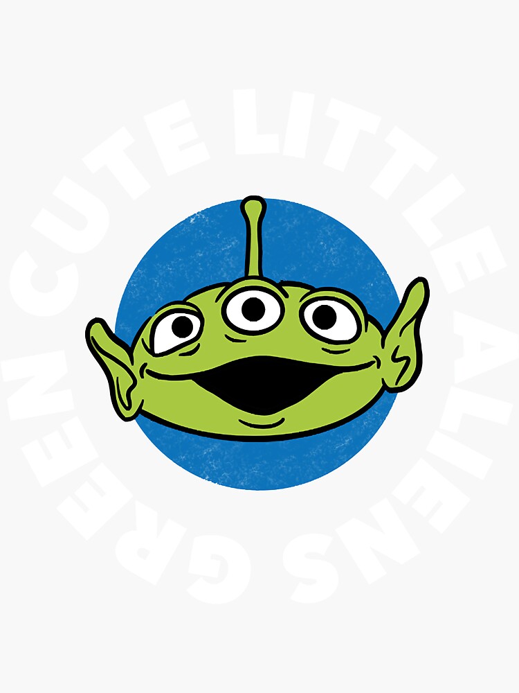 "Green Cute Little Aliens (Dark)" Sticker by CovideIsnhe | Redbubble
