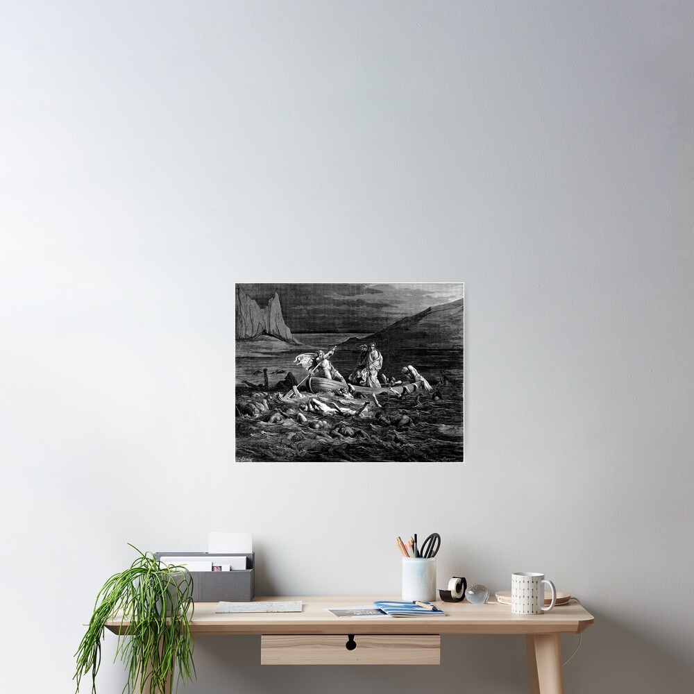 "High Resolution Gustave Doré Illustration the River Styx with Phlegyas ...