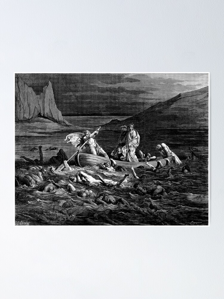 "High Resolution Gustave Doré Illustration the River Styx with Phlegyas ...