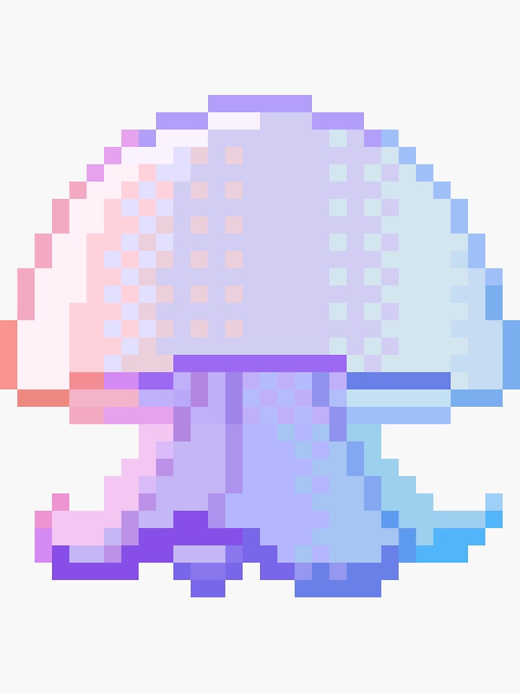Sticker « Pixel Art Mignon Méduse Colorée », par Kathy-pixelart | Redbubble