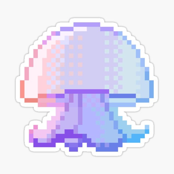 "Pixel Art Cute Colorful Jellyfish" Sticker by Kathy-pixelart | Redbubble