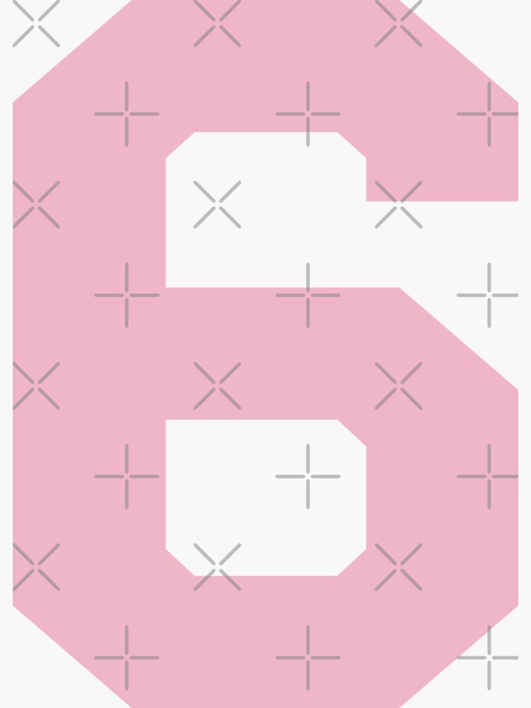 "Number 6, Pink six, Sports number 6" Sticker for Sale by TheCultStuff ...