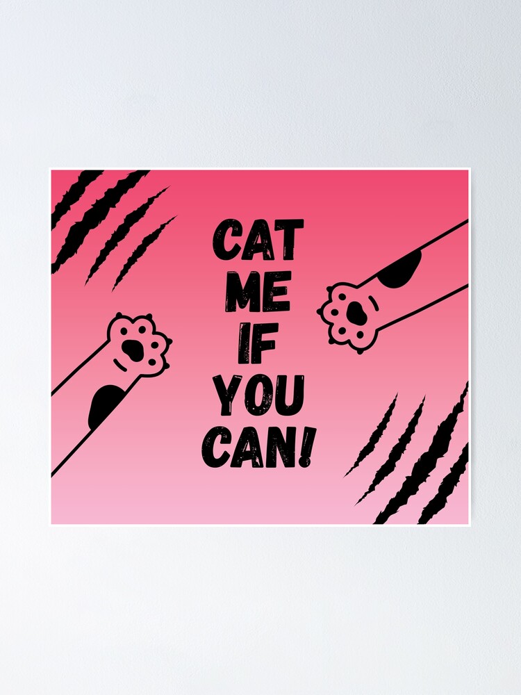 "Cat me if you can for cat fans and lovers" Poster for Sale by ...