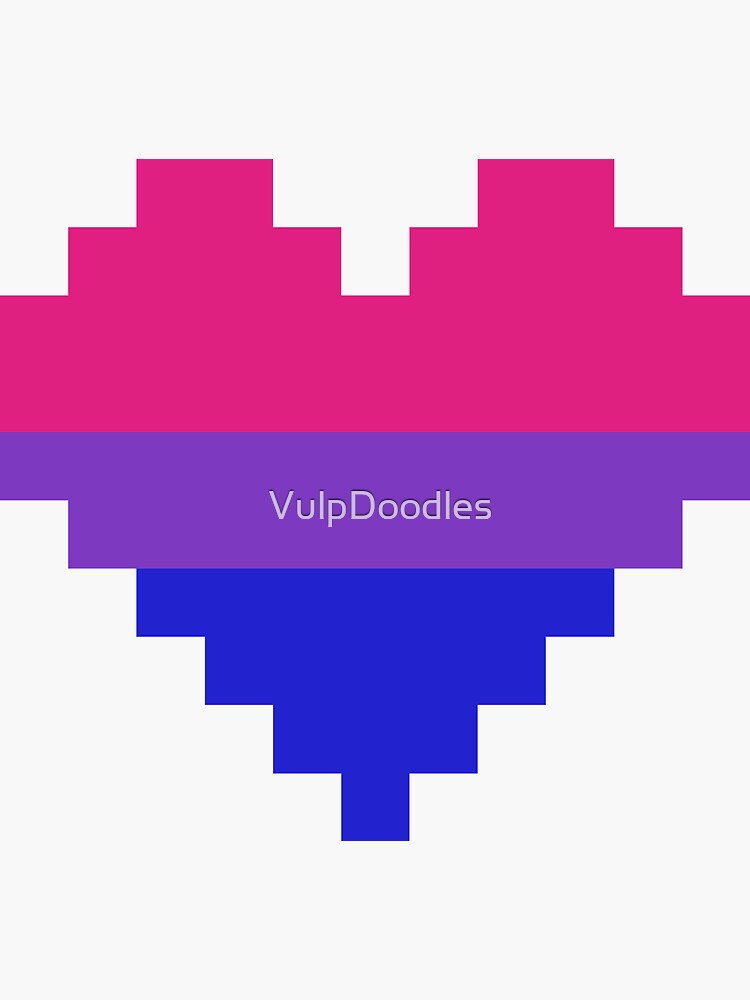"Bisexual Pride Flag Pixel Heart" Sticker by VulpDoodles | Redbubble