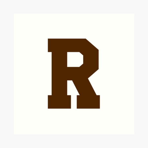 "Alphabet, Brown R, Sports letter R" Art Print for Sale by TheCultStuff ...