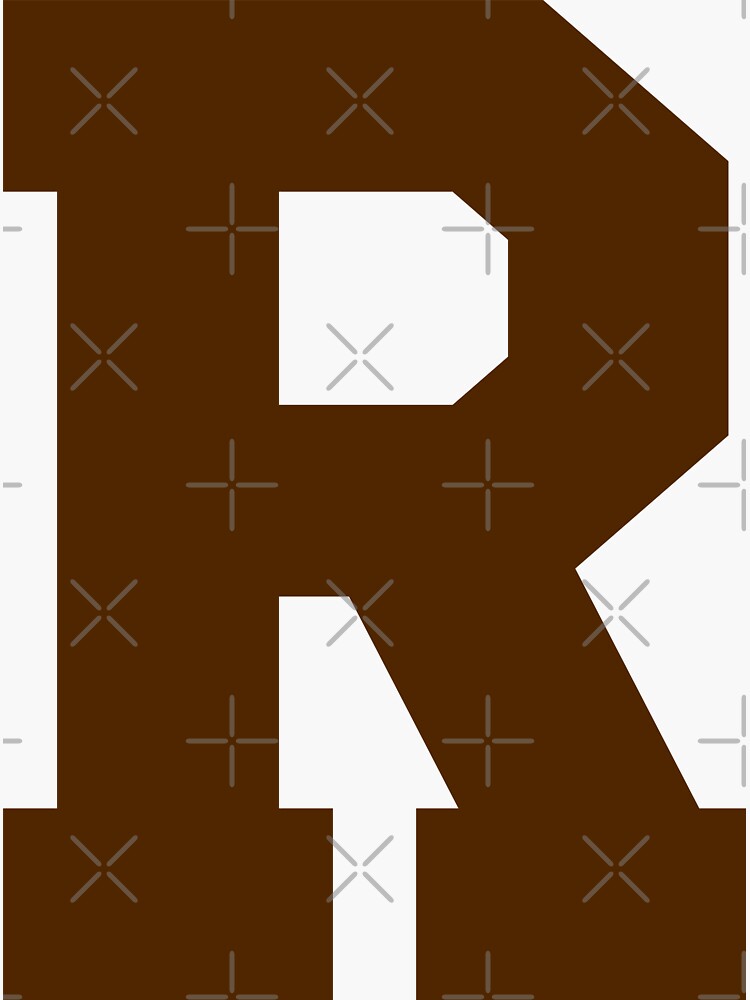 "Alphabet, Brown R, Sports letter R" Sticker for Sale by TheCultStuff ...