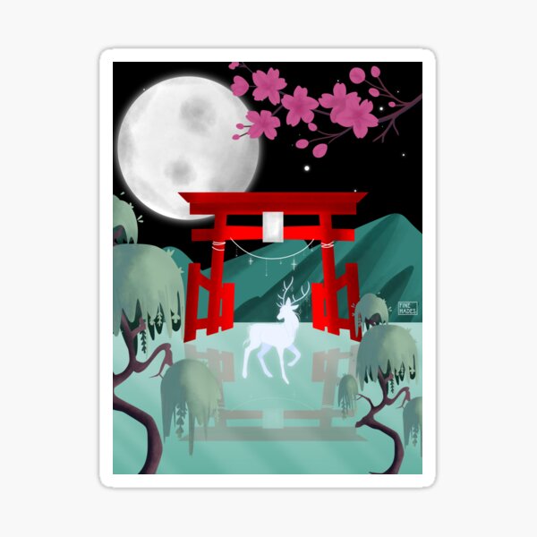 "Deer shrine" Sticker by FineHades | Redbubble