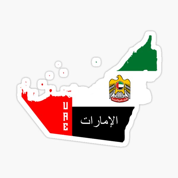 "United Arab Emirates flag & map " Sticker by bietbantha | Redbubble