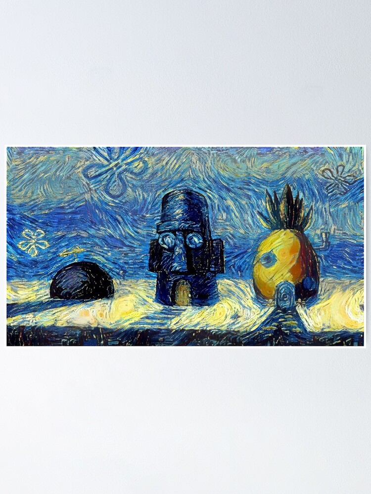 "Spongebob Neighborhood Starry Night" Poster by weirdo97 | Redbubble