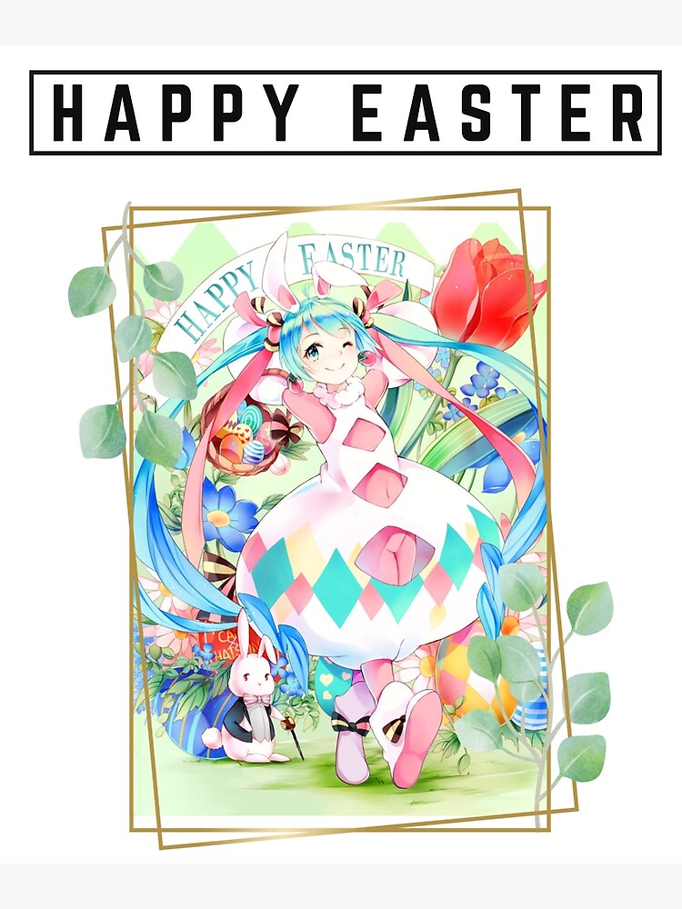 "Happy Easter Anime Girl " Poster for Sale by Theanimebubble | Redbubble