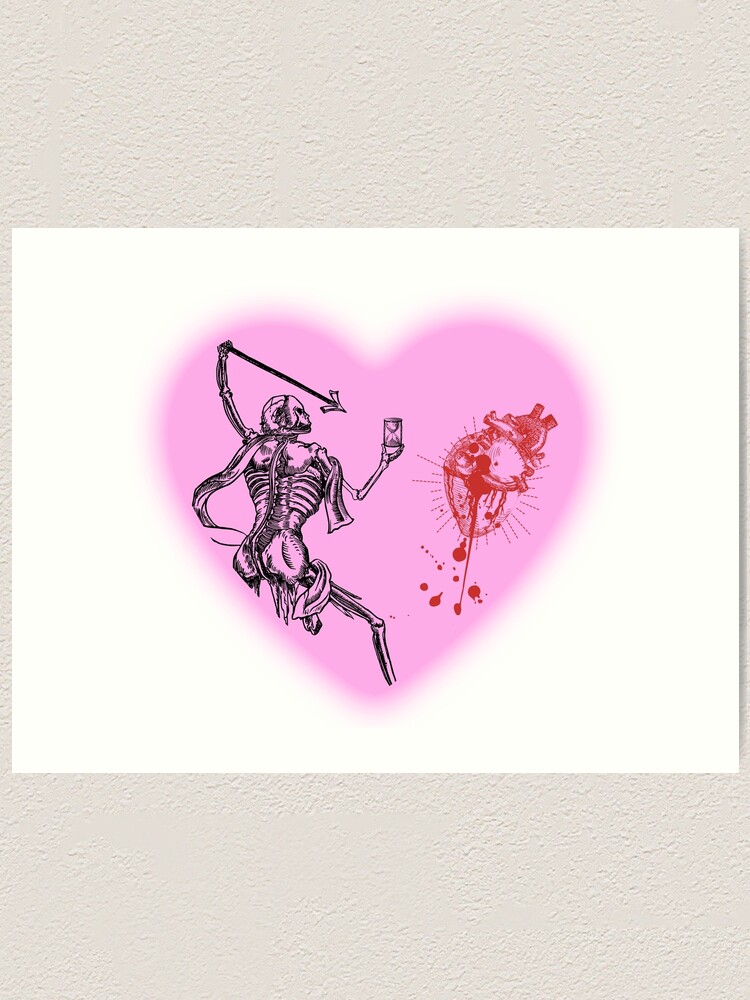 "Glowing Pink Heart Blackbeard Pirate Flag Reimagined" Art Print for ...