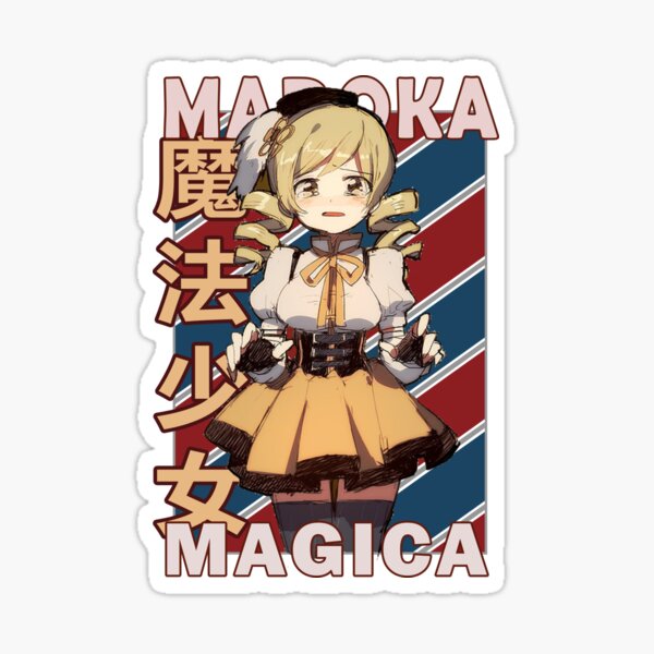 "Mami Tomoe Puella Magi Madoka Magica Retro Blue Red Design" Sticker by ...