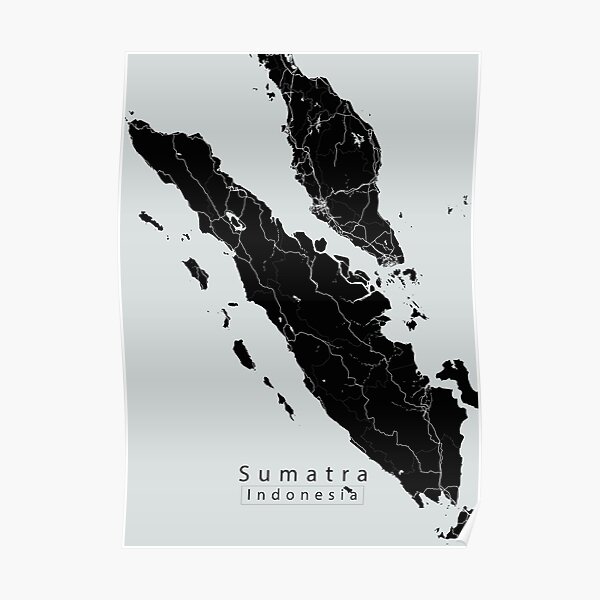 "Sumatra Indonesia Island Map dark" Poster for Sale by Robin-Niemczyk ...